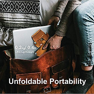 VogDuo Premium Genuine Leather Stand, 0.1 inch Thick, Foldable Phone Holder, Cell Phone Stand, Compatible with iPhone 13/13 Pro/12/12 Pro/11/11 Pro, Samsung Galaxy, Google Pixel, Tan