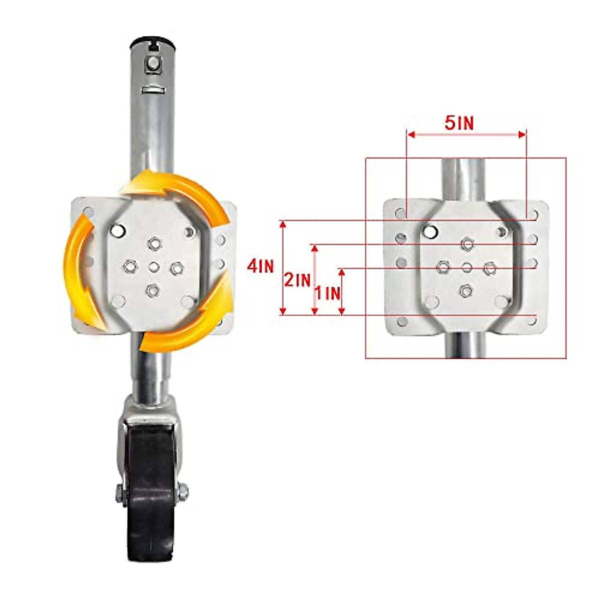 HUAALIUCHE Trailer Jack with 6-Inch Wheel, Heavy-Duty Swivel Mount,1000-LB Capacity