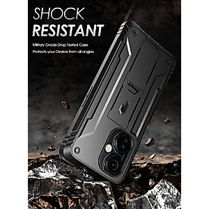 Poetic Revolution Case for OnePlus Nord N30 5G, [20FT Mil-Grade Drop Tested], Full-Body Rugged Dual-Layer Shockproof Protective Cover with Kickstand and Built-in-Screen Protector, Black