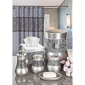 Creative Scents Countertop Towel Stand, Decorative Fingertip Towel Holder, Durable Resin Free Standing Towel Rack, for Elegant Counter Top Bathroom/Shower/Kitchen Decor (Silver)