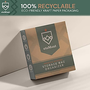 eteMont Bamboo Ziplock Bag Storage Organizer for Drawer with Magnetic Lid Closure – Keep Your Food Bags Tidy and Accessible