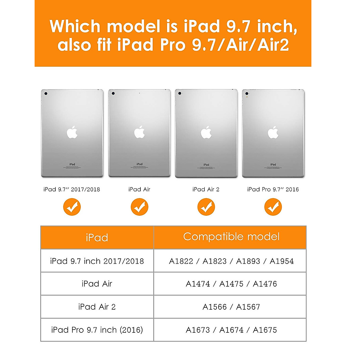 DTTO for iPad 9.7 Inch 5th/6th Generation 2018/2017 Case with Apple Pencil Holder, Premium Leather Folio Stand Cover Case for Apple iPad 9.7 inch, Also Fit iPad Pro 9.7/Air 2/Air - Brown