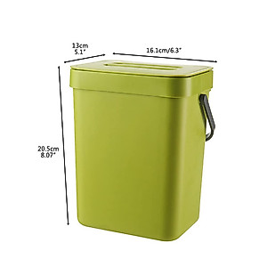 Small Kitchen Compost Bin with Lid 3L Kitchen Waste Bin Household Countertop Container Hanging Small Trash Can for Rubbish Composter