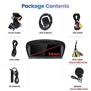 Android 12 Car Stereo GPS Sat Nav for BMW 5 Series E60 E61 E63 E64 3 Series E90 E91 E92 CCC CIC Touchscreen Multimedia Player + DVR,8-core 4+64-2005-2008 CCC 8.8 inches