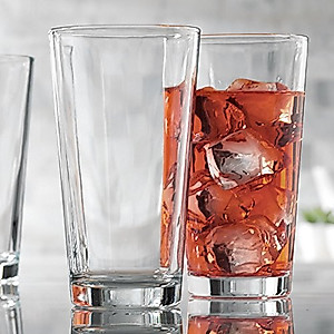 Glaver's Drinking Glasses Set of 6 Highball Glass Cups 15.7 Oz Premium, Sleek, Collins Cooler Glassware. For your Bara, Water, Beer, Juice, Iced Tea, and Cocktails. Dishwasher Safe.