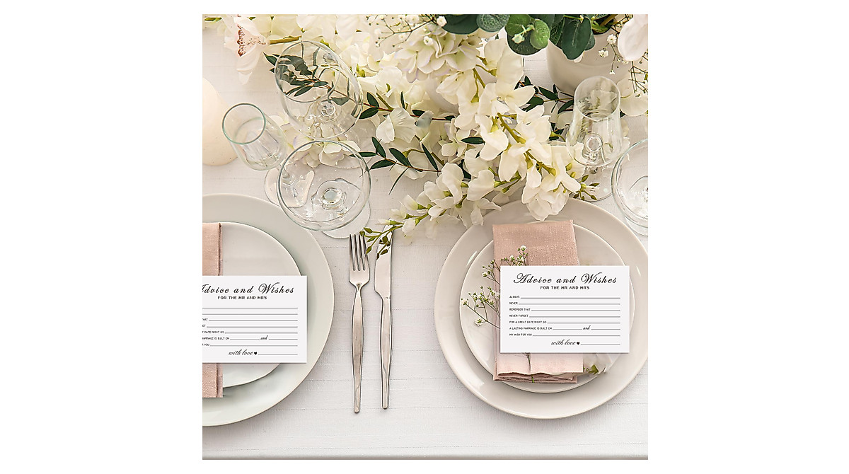Wedding Advice Cards for New Couples - 50 Pcs Set