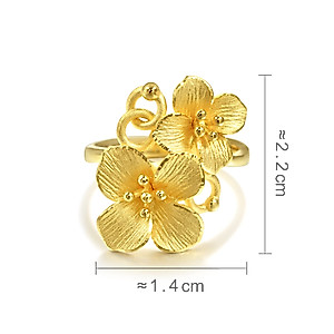 CHOW SANG SANG 999.9 24K Gold Price-by-Weight 7.86g Gold Layering Hydrangeas Ring(Size 17) for Women 86594R