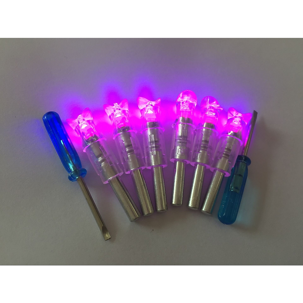 JIEXI HWYP Automatically Bow String Activated Lighted Crossbow Arrow Nocks Pack of 6 (Purple)