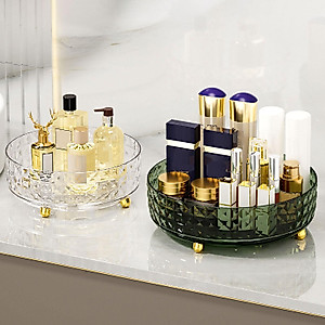 Non Skid Lazy Susan Turntable, 1 Tier Non Skid Spice Rack Turntable, 9 Inch Spinning Organizer, 360 Degree Rotating Seasoning Organizer for Kitchen, Pantry Cabinet, Refrigerator, Dark Green