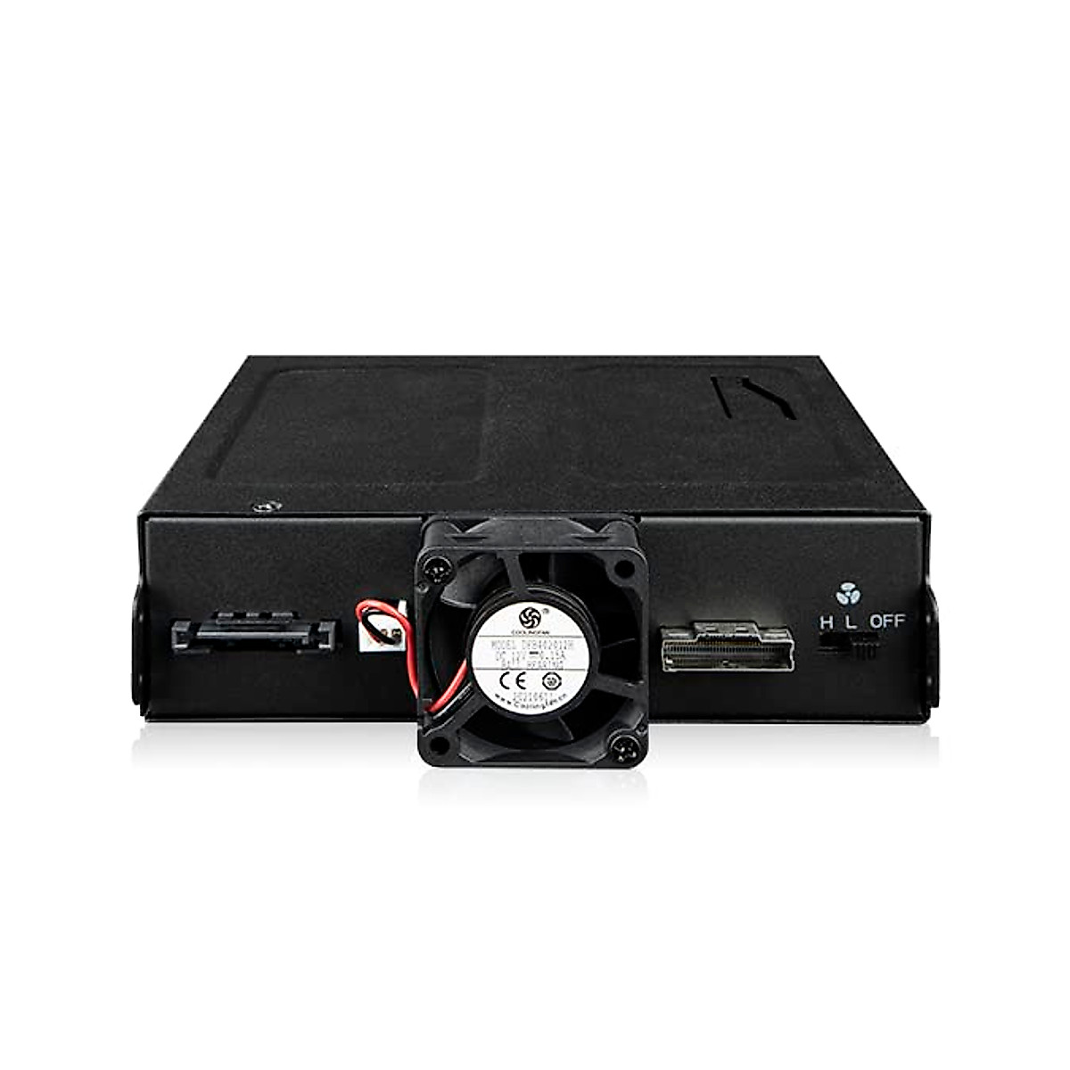 ICY DOCK ToughArmor MB105VP-B 2 x U.2 / U.3 NVMe PCIe 4.0 64Gbps SSD (up to 15 mm) to 1 x SlimSAS 8i (SFF-8654) Removable Frame Housing in 1 x 5.25 Inch Bay Black Complete Metal