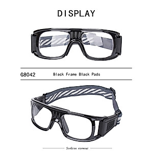 SooGree Racquetball Goggles - Windproof Shock Absorption Sports Glasses Basketball Football Eye Protective Adjustable Strap