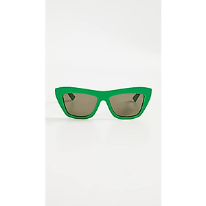 Bottega Veneta Women's New Entry Cat Eye Sunglasses, Green-Green-Green, One Size