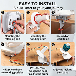 SPEENSUN Yarn Winder, Yarn Ball Winder, Easy-to-Install Efficiently Yarn Cake Winder Make Neat 3.5 oz Yarn Cake with Lower Noise, Yarn Winder for Crocheting for Crochet and Knitting Enthusiasts