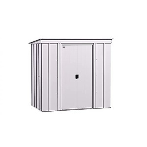 Arrow Classic Steel Storage Shed, 6x4, Flute Grey