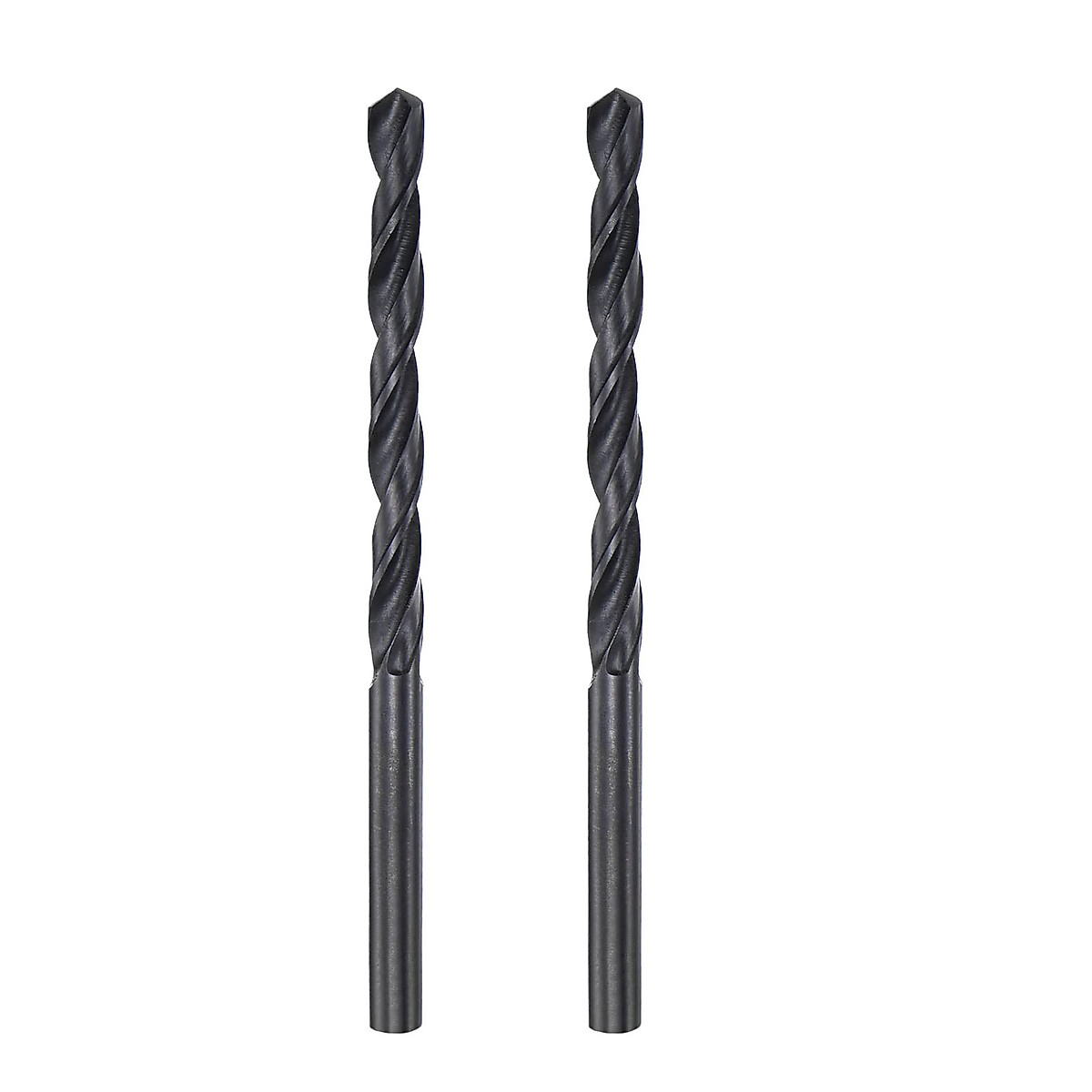 uxcell 6542 High Speed Steel Straight Shank Twist Jobber Drill Bit, Fully Ground Black Oxide Drill Bits 4.9mm Drill Diameter 85mm Total Length 2 Pcs