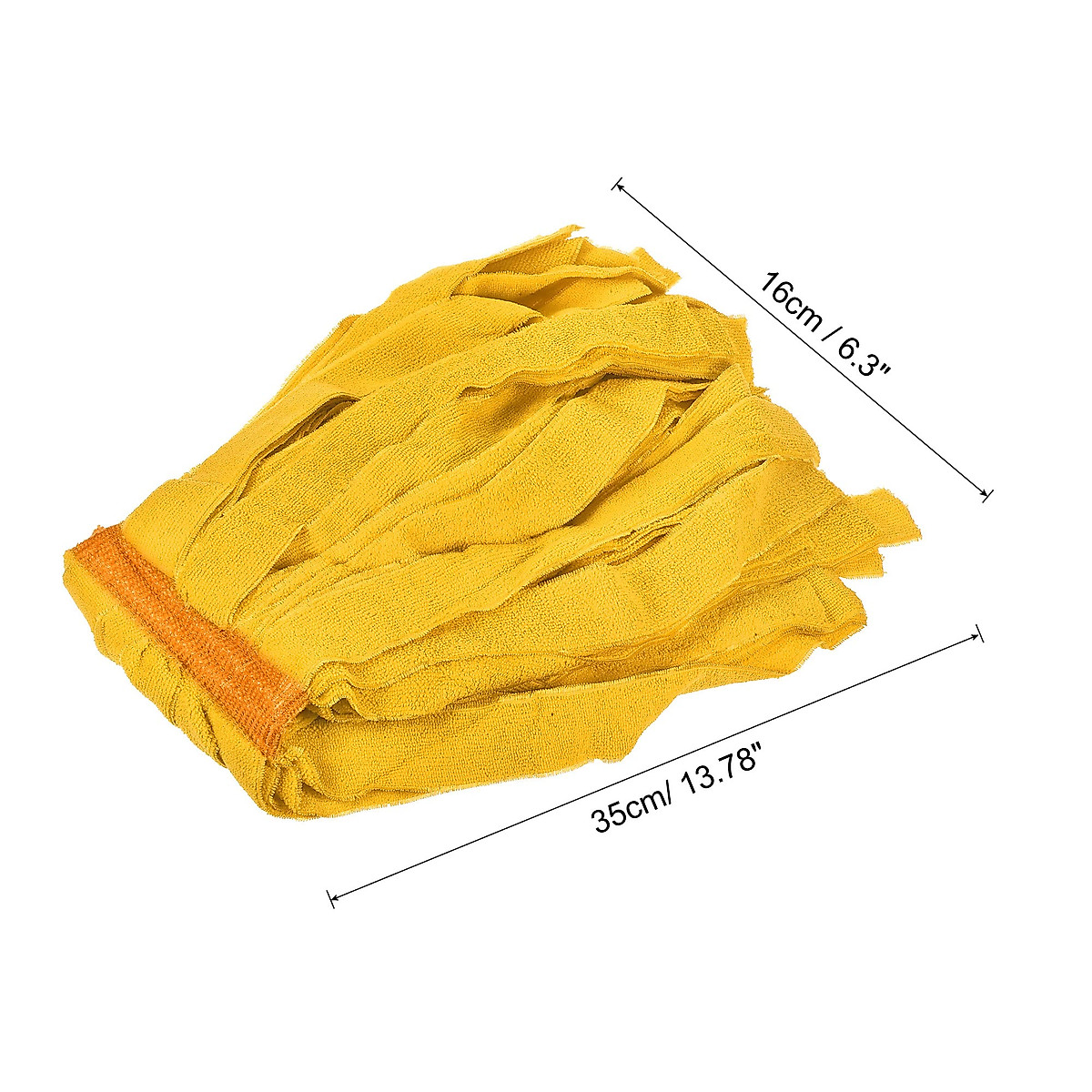 MECCANIXITY Commercial Mop Heads Replacement 35x16cm Polyester Fiber for Wet/Dry Mop Floor Cleaning Pads, Yellow