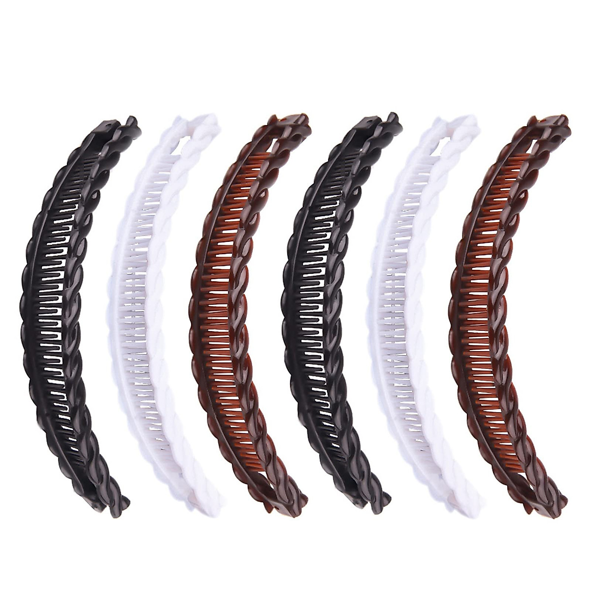 Banana Clips Hair Clincher Combs Bananas Vintage Large Hair Clip for Thick Fine Hair Women Clamp Accessory Banana Clip（Pack of 6） (D)