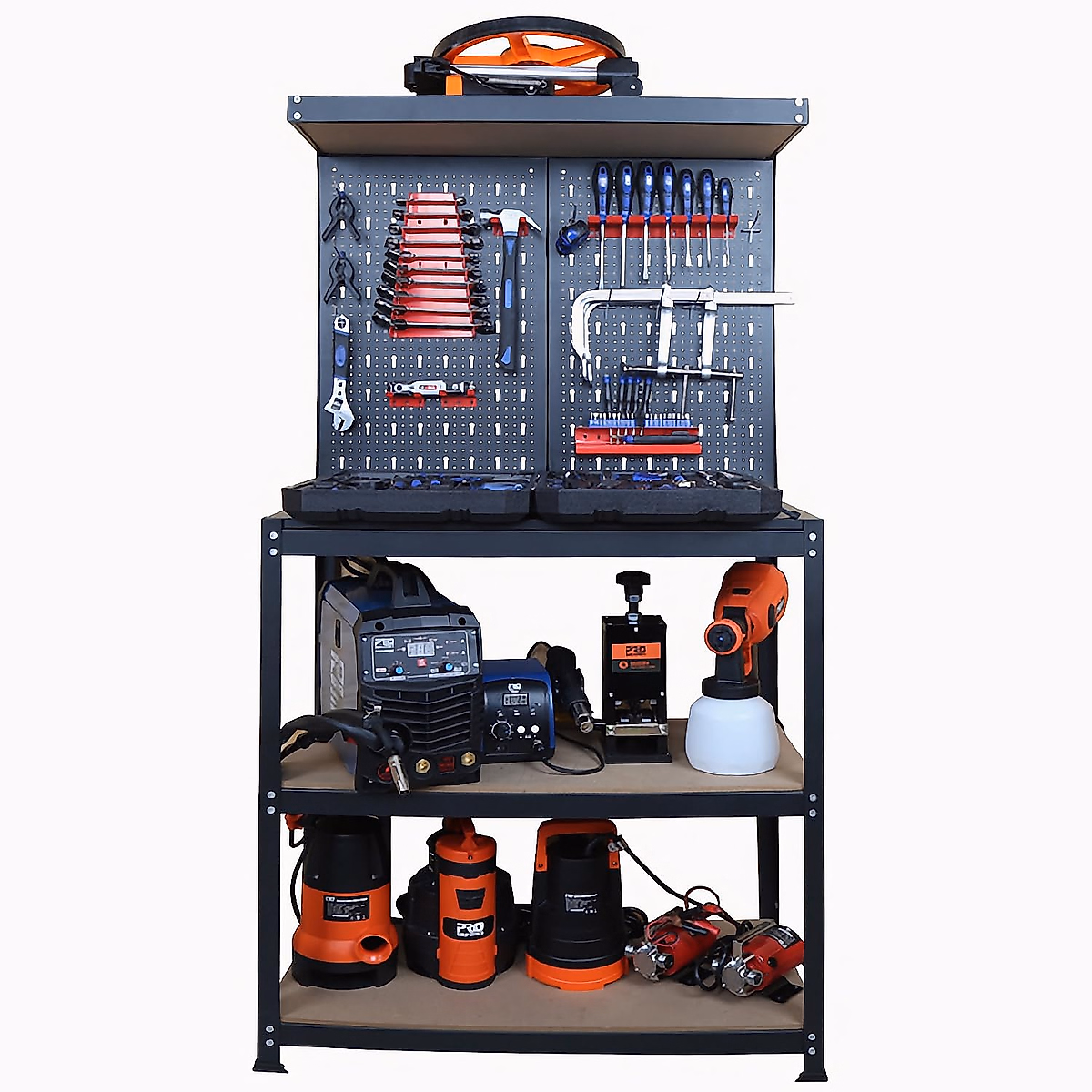 Prostormer Workbench, 31.5 inch Multipurpose Garage Work Bench Table with Peg Board Hook Kit for Home, Garage, and DIY Projects