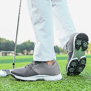 THESTRON Men Golf Shoes Professional Waterproof Spikes Golf Sport Sneakers …