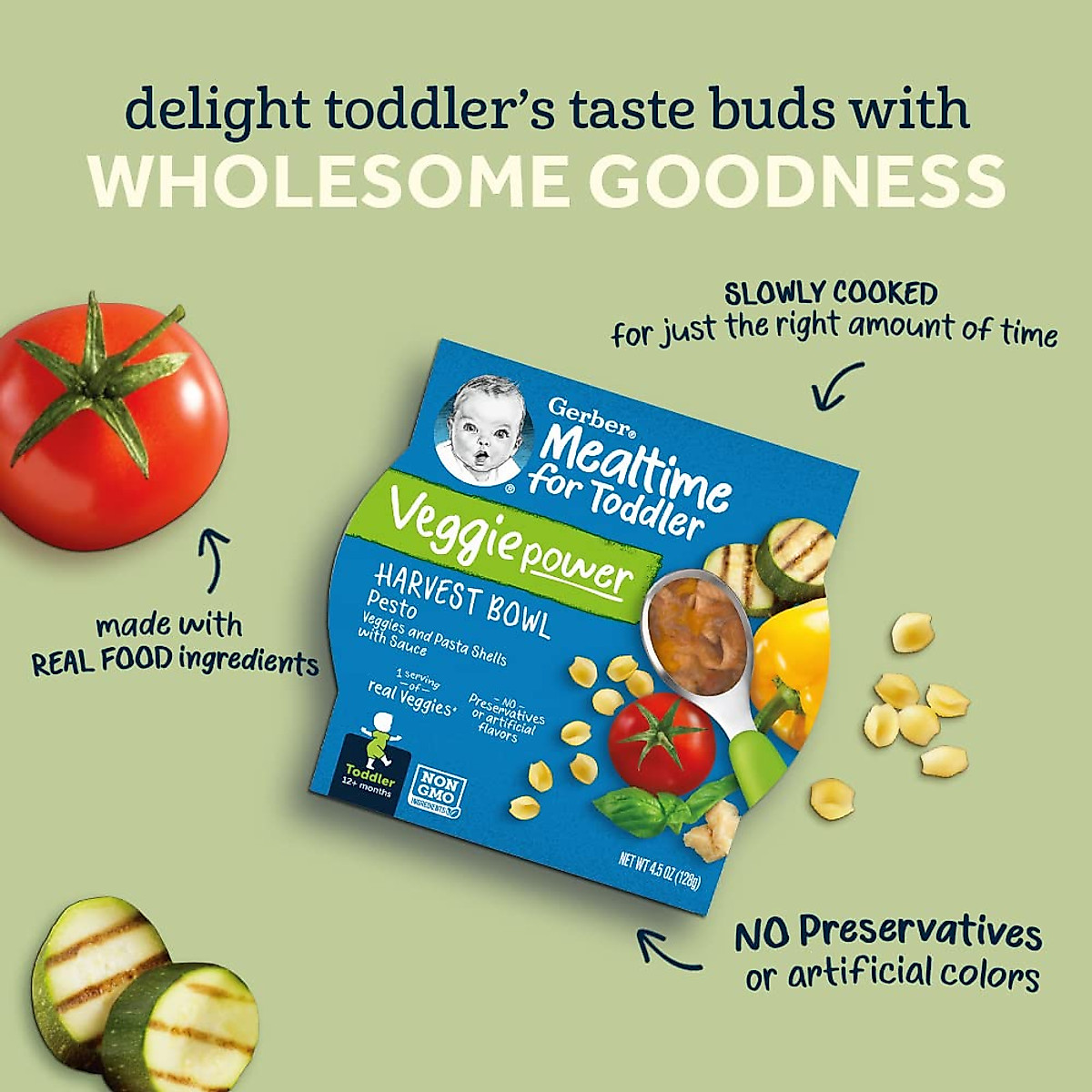 Gerber Mealtime Harvest Bowls, Pesto, 4.5 OZ