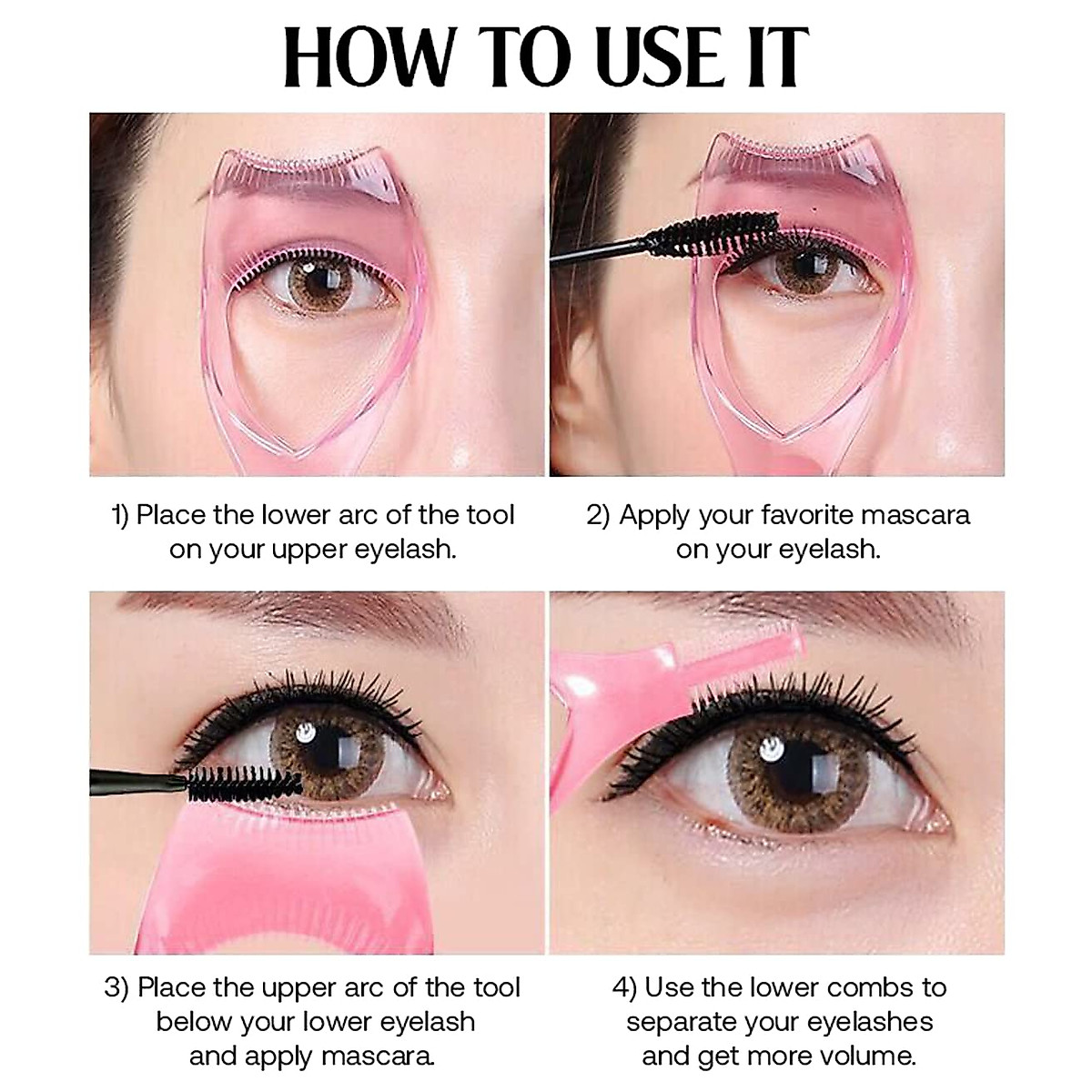 Pack of 2 Mascara Shield Applicator Guard, Lash Shield for Mascara, 3 in 1 Eyelashes Tools Mascara Shield Applicator Guard, No Mess Mascara Guard, Eyelid Shield for Putting on Mascara