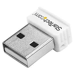 StarTech.com USB 150Mbps Mini Wireless N Network Adapter - 802.11n/g 1T1R USB WiFi Adapter - White USB Wireless Adapter - Wireless NIC (USB150WN1X1W)