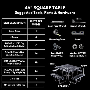 Coated Outdoor Furniture Heavy-Duty Portable Outdoor Picnic Table with Umbrella Hole, Expanded Metal Commercial-Grade Patio Dining Furniture Made in America (46" Square Top, Purple)
