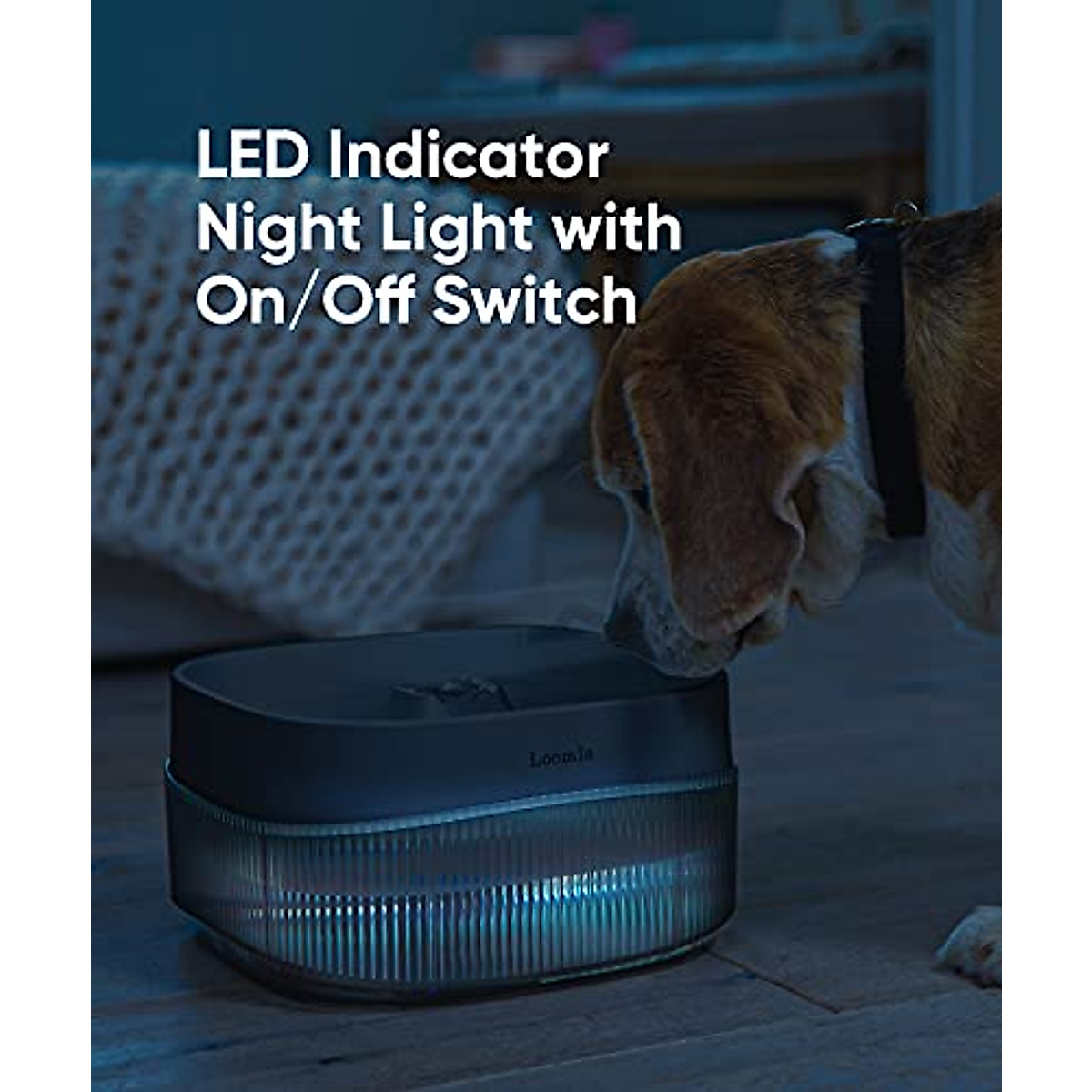 Loomla Dog Water Fountain, 135oz/4L Dog Water Bowl Dispenser and Cat Water Fountain, Automatic Pet Water Fountain for Small to Medium Dogs, Cats & Other Pets (Grey)