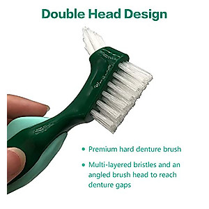 Ocircle Premium Hard Denture Brush Toothbrush, White Carrying Case, Multi-Layered Bristles & Portable Denture Double Sided Brush, Denture Care(Pack of 6)