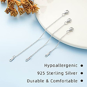 925 Sterling Silver Necklace Extender Sterling Silver Necklace Chain Extenders for Necklaces 2", 3", 4" Inches