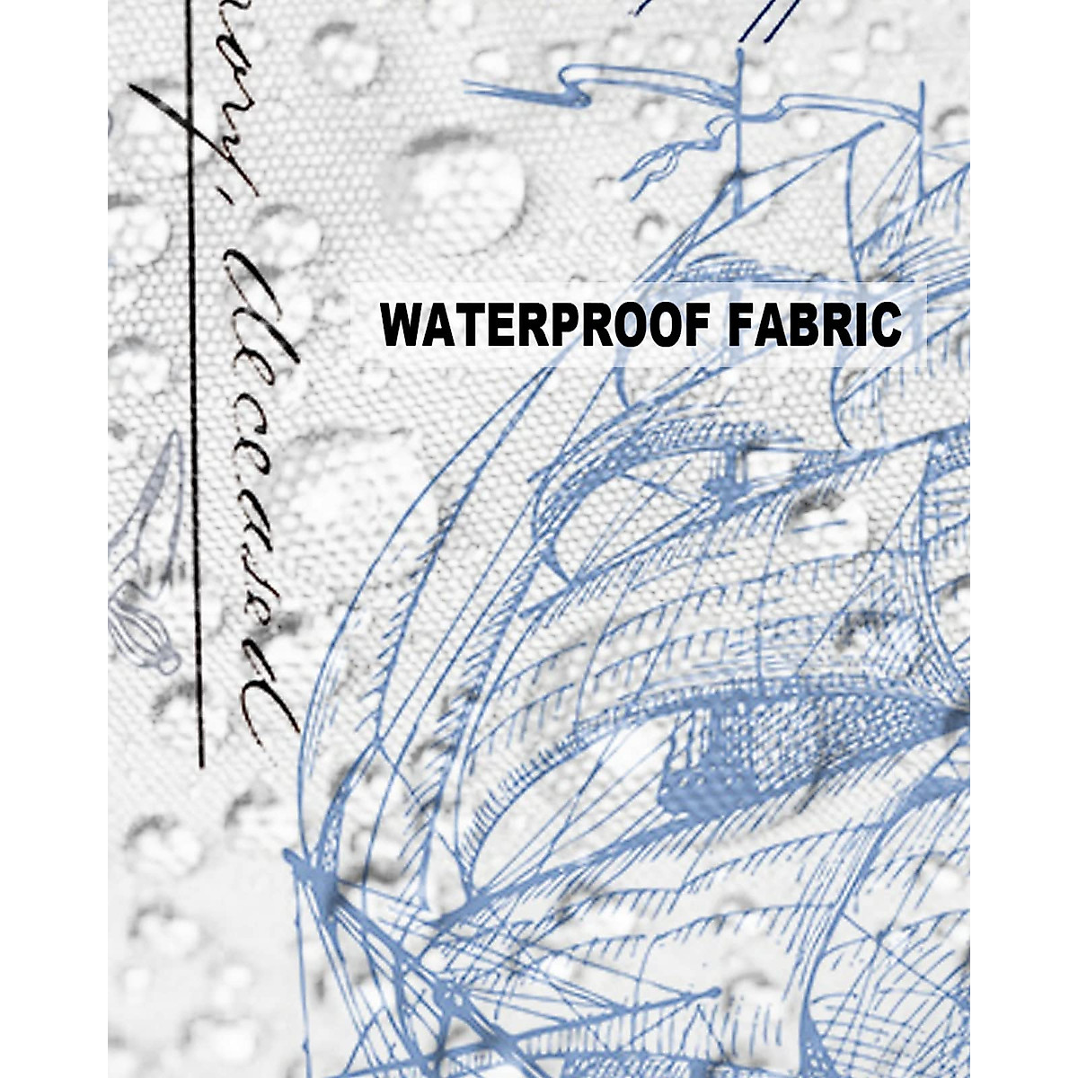 Outdoor Waterproof Pillow Covers Set of 2, Nautical Theme Marine Sail Boat Beach Starfish Shell Seashell Patio Throw Pillow Covers, Decorative Cushion Case for Couch Sofa Furniture Garden, 20x20 Inch