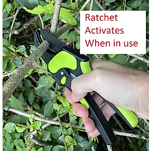 Garden Guru 2 in 1 Ratchet Pruning Shears for Weak Hands - Professional Ratcheting Garden Pruners Clippers - Ergonomic Shock Absorbing Grip - Makes Tough Cuts Easy - Great for Seniors