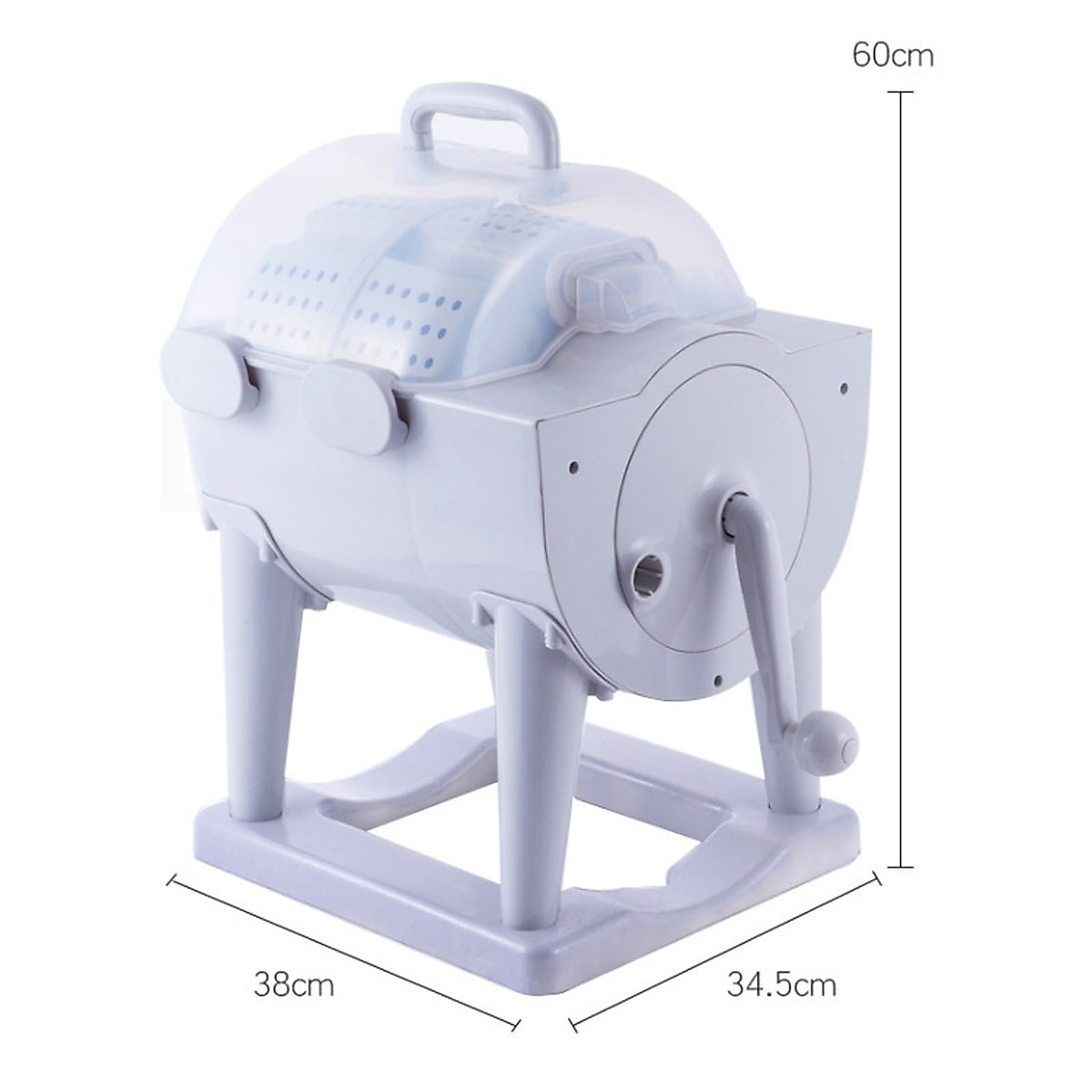 Portable Hand-Operated Drum Washing Machine, Non-Electric Manual Clothes Washer Dehydration, Hand Crank Laundry Wringer Washing Machine, Spin Dryer for Camping Apartments RV Dormitory Business Trip