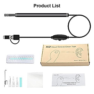 iFCOW Earwax Removal Endoscope, Ear Wax Cleaning Tool with Clear Visual Camera