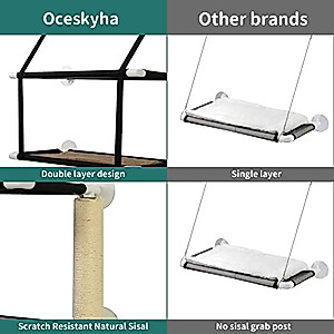 Cat Window Perch, Cat Hammock Window, Free Fleece Blanket Extra Large Sturdy Cat Bed Cat Resting Seat Space Saving for Indoor