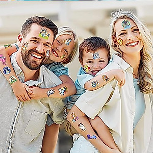 9 Sheets Temporary Tattoos Stickers for Kids, Blue Party Supplies Party Favors Cartoon Fake Tattoos Stickers Party Decorations for Kids Party Gifts Birthday Decorations Party Game Rewards