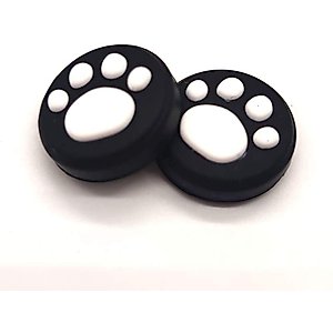 Perfect PCA 2PCS Silicone Analog Controller Thumb Stick Grips Cap for Nintendo Switch NS Controller Joy-Con ThumbStick（2 PCS White Cute Cat Paw Claw）