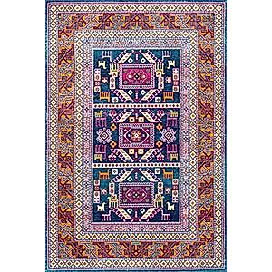 nuLOOM Marisela Tribal Runner Rug, 2' 8" x 8', Navy