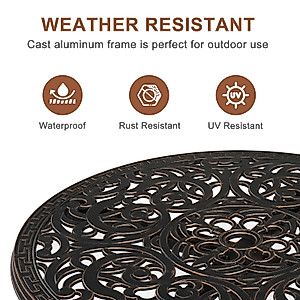 VINGLI 40" Outdoor Bar Table Cast Aluminum, Patio Height Bar Table Patio Dining Table, Outdoor High Top Bistro Table Outdoor Furniture Garden Table (28" Dia x 40 H)…