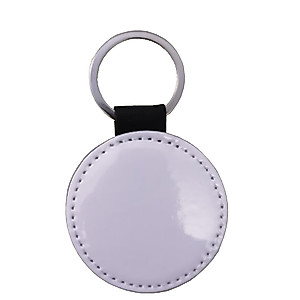 Yongkang 10 pieces Sublimation Blanks keychain Glitter PU Leather both sides can be sublimated DIY Craft (Rounded)