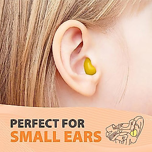 PQ Soft Silicone Ear Plugs - 20 Waterproof Earplugs for Swimming and Sleeping Kids, Swim Ear Plugs for Adults Small Ears, Noise Reduction Ear Protection, Sound Blocking Level 32 Db (20 Pillows) Yellow