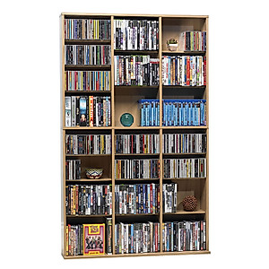 Atlantic Oskar 756 Media Storage Cabinet – Protects & Organizes Prized Music, Movie, Video Games or Memorabilia Collections, PN 38435712 in Maple