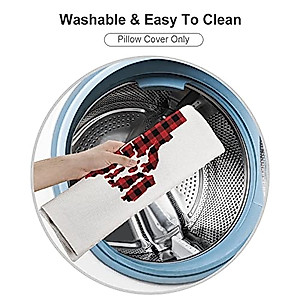 Red Black Buffalo Plaid Rhode Island State Map Throw Pillow Covers Love Pillow Case Home State Cushion Cover Going Away Gift Valentine's Day Decor Square Pillowcase Gift for Him 22"x22"