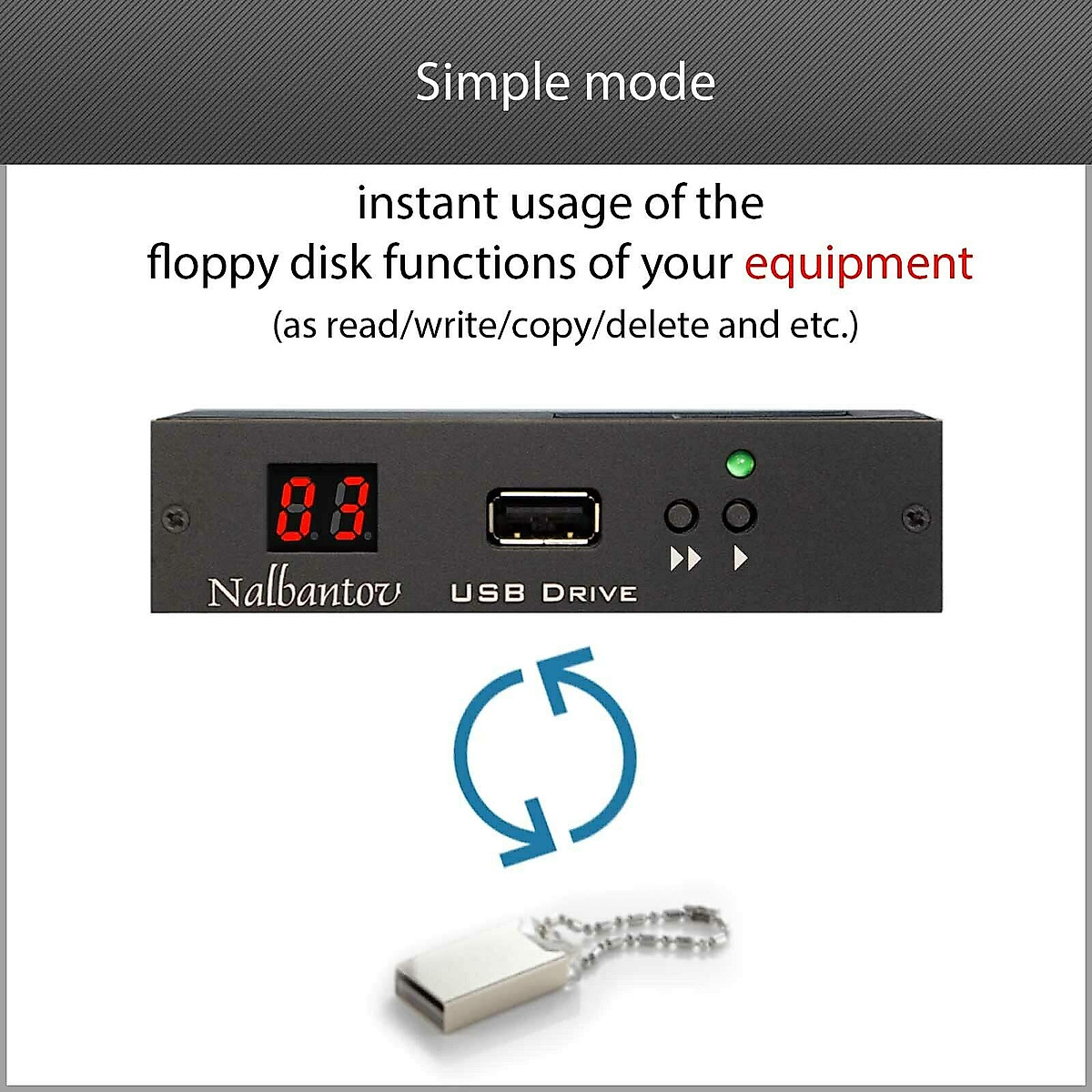 Nalbantov USB Floppy Disk Drive Emulator N-Drive 100 for Yamaha Disklavier DKC55, DKC55CD, DKC55RCD, DKC60RCD Control Units (Mark III, DGA1, DGP1, DU1A, DKVMKIII)