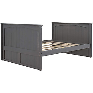 Harper & Bright Designs Full Over Full Bunk Bed with Trundle, Bunk Beds Full Over Full with Safety Rail & Ladder, Detachable Wood Full Bunk Bed Frame for Kids Girls Teens Adults ，Brushed Gray