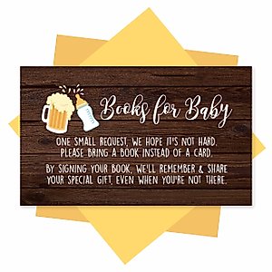 Hadley Designs - Books for Baby Shower Request Cards - Bring A Book Instead of A Card - 25 Pieces