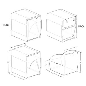 Azar Displays 300360-4PK Stackable Tilt Bin Counter Organizers, White (4-Pack)