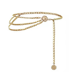 Chain Belts for Women Fashion Plus Size Waist Chain Belt Gold Silver Waist Belt Belly Chain Waist Belt Body Chain for Dress