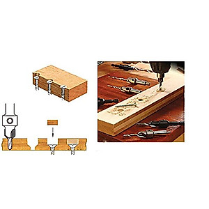 5 Pcs Adjustable Depth Round Shank Woodwork Tapered Countersink Hole Drill Bit Set,0.3"/8mm Shank