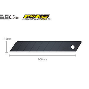 OLFA 18mm Heavy-Duty Ultra-Sharp Snap Off Replacement Blades, 10 Blades (80 segments) LBB-10B - Snap-Off Utility Knife Replacement Blades, 25% Sharper than Silver Blades, Fits most 18mm Utility Knives